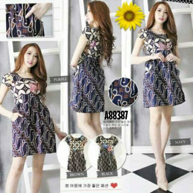 Jual NEW MODERN BATIK DRESS / TERUSAN BATIK / BAJU BATIK WANITA / DRESS ...