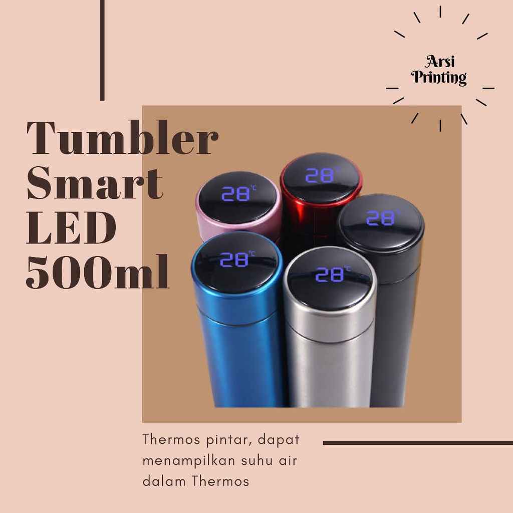 Jual TUMBLER MINUM SMART LED BOTOL MINUM STAINLES 500ml | Shopee Indonesia