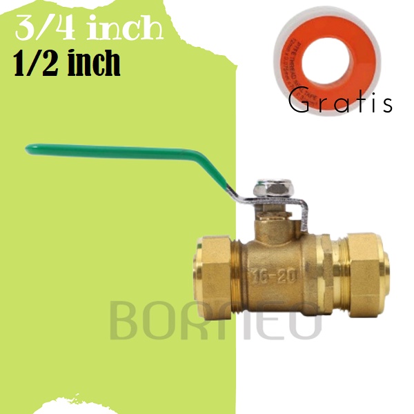 Jual STOP KRAN KUNINGAN VARIAN 1/2"/ 3/4" / BALL VALVE KUNINGAN" High Quality | Shopee Indonesia