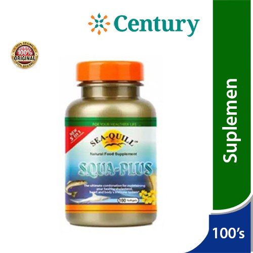 Jual Sea Quill Squa-Plus 5 In 1 100 Kapsul/Squalene/Omega 3/EPO ...