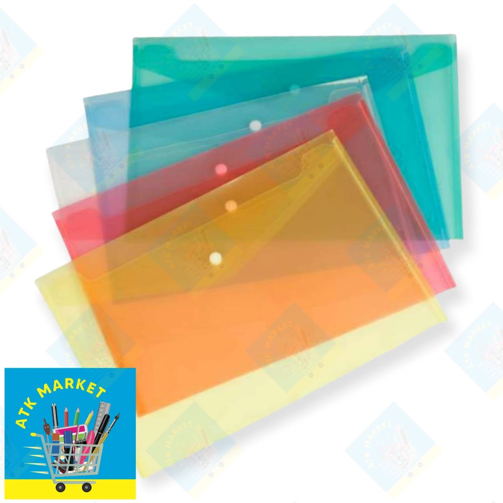 Jual Map Plastik Kancing 1 folio/ F4 /Map Kancing Punggung warna SOLID & transparan | Shopee ...