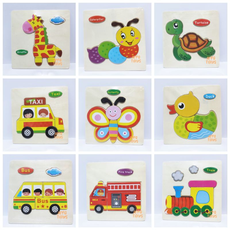 Jual PROMO! Puzzle PAUD/PG/KB/TK Hewan Binatang Kendaraan Transportasi ...