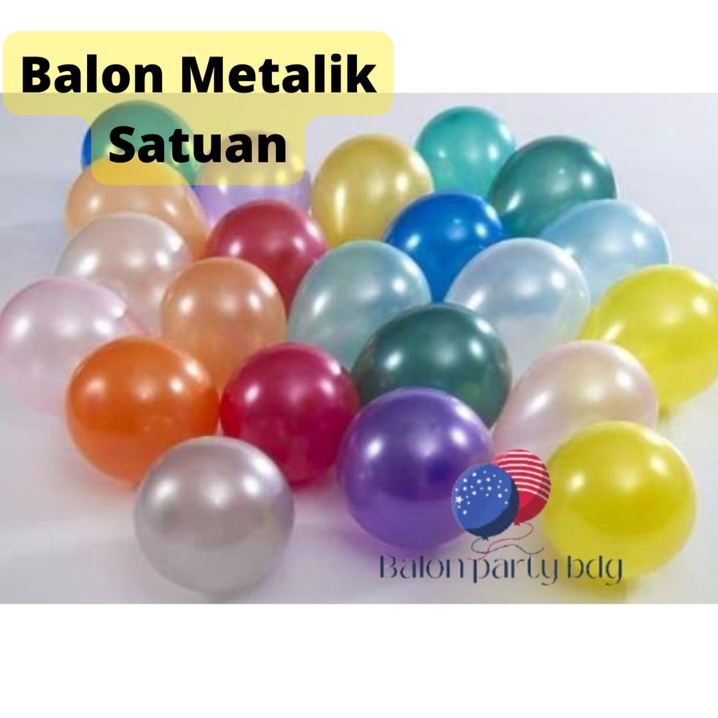 Jual [ SATUAN ] Balon Latex Metalik Ukuran 12 Inchi / Dekorasi Balon ...