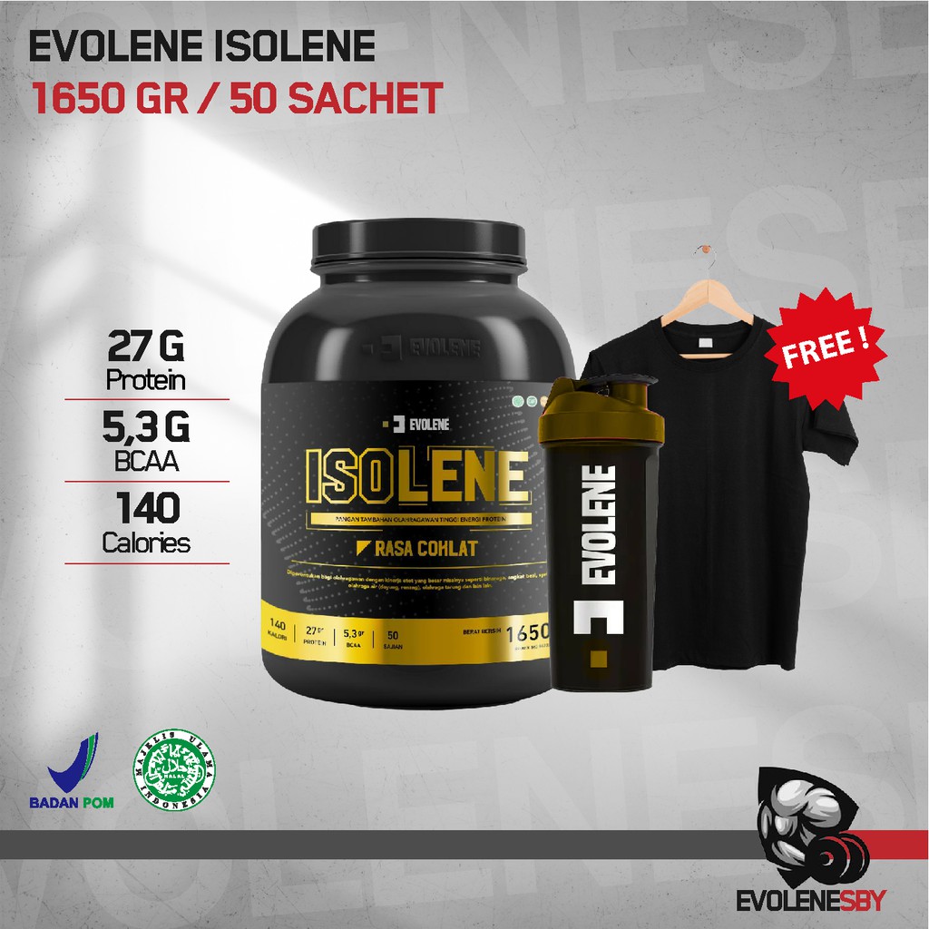 Jual Evolene Whey Protein Isolene Isolate Cokelat 50 Sachet 1650gr ...