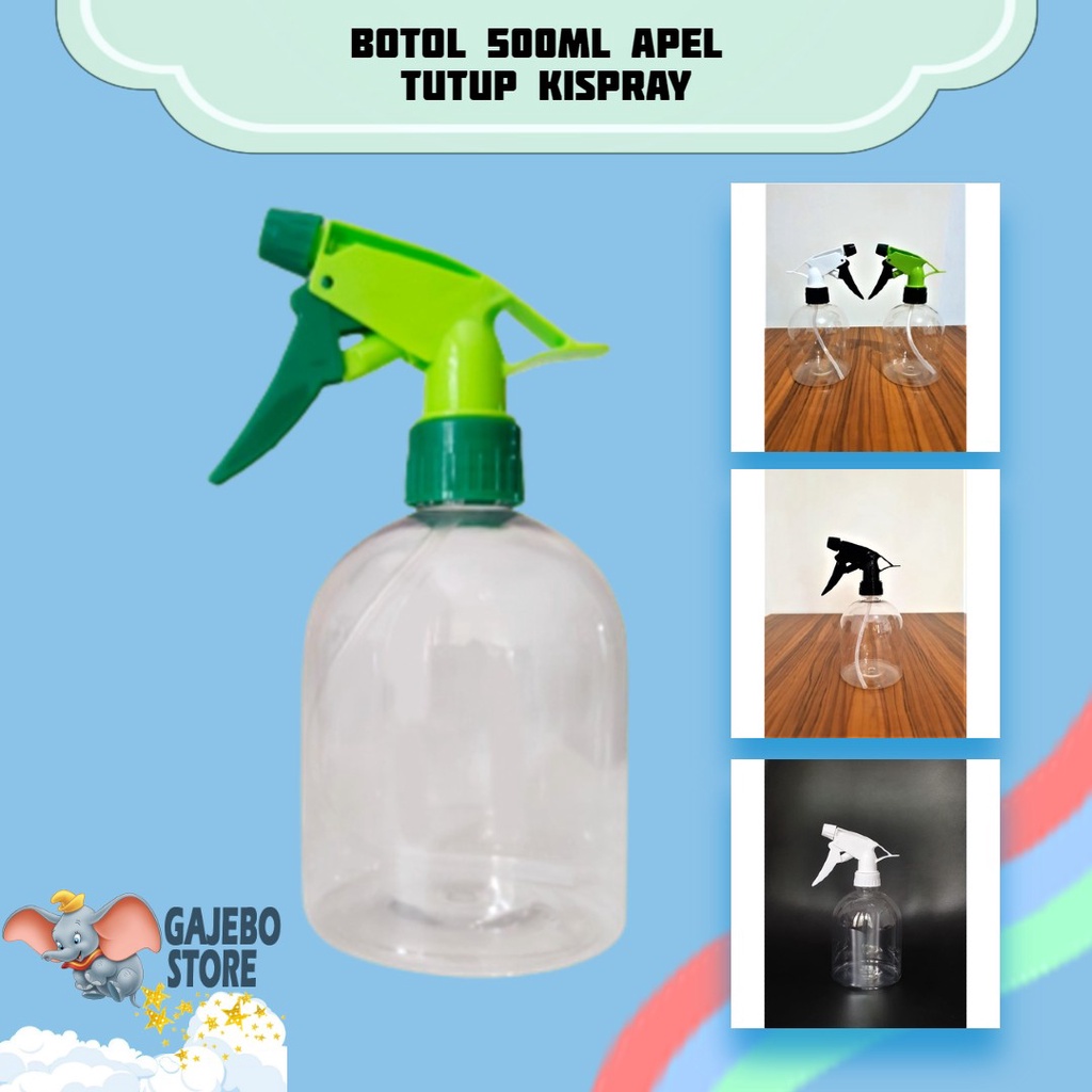Jual BOTOL APEL BULAT TUTUP KISPRAY TRIGGER 500ML / BOTOL BIG TRIGGER ...