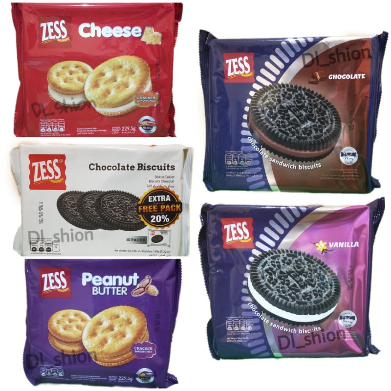 Jual Zess Cracker Sandwich Peanut Cheese / Zess Chocolate Sandwich ...