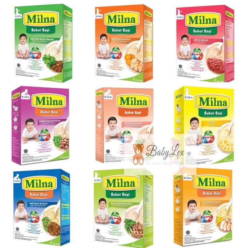 Jual Milna Bubur Bayi 6+ & 8+ 100 gr / Bubur Bayi Milna / Milna Bubur ...