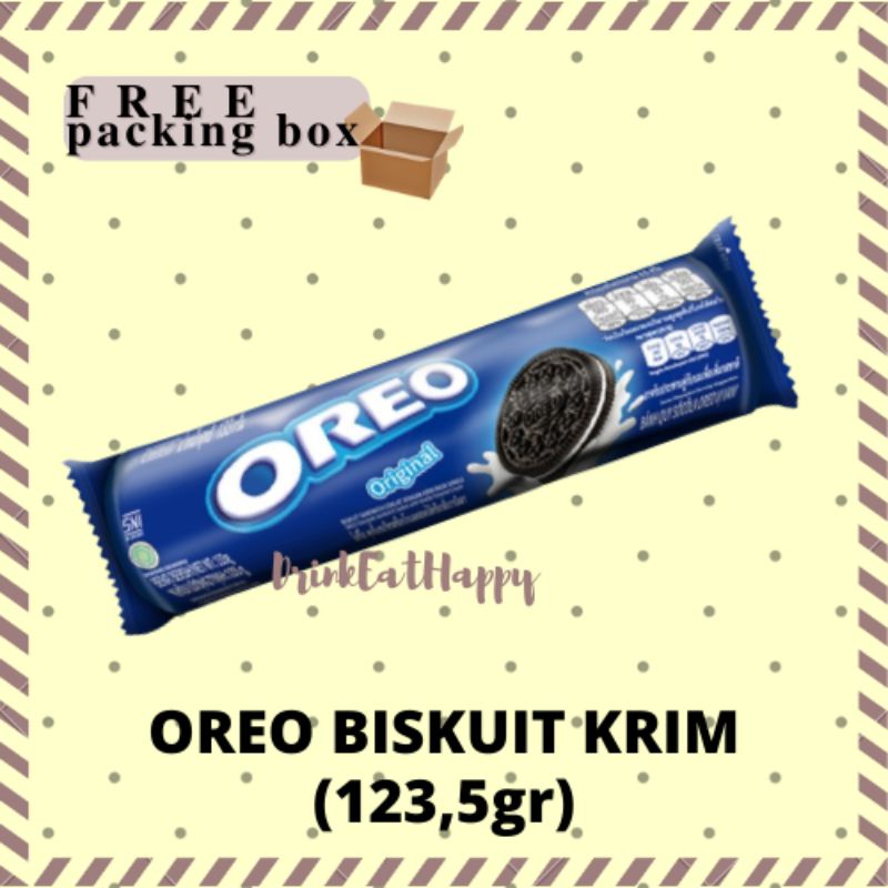 Jual OREO BISKUIT KRIM Vanila Original 123,5 gr Vanilla Biscuits 123,5 ...