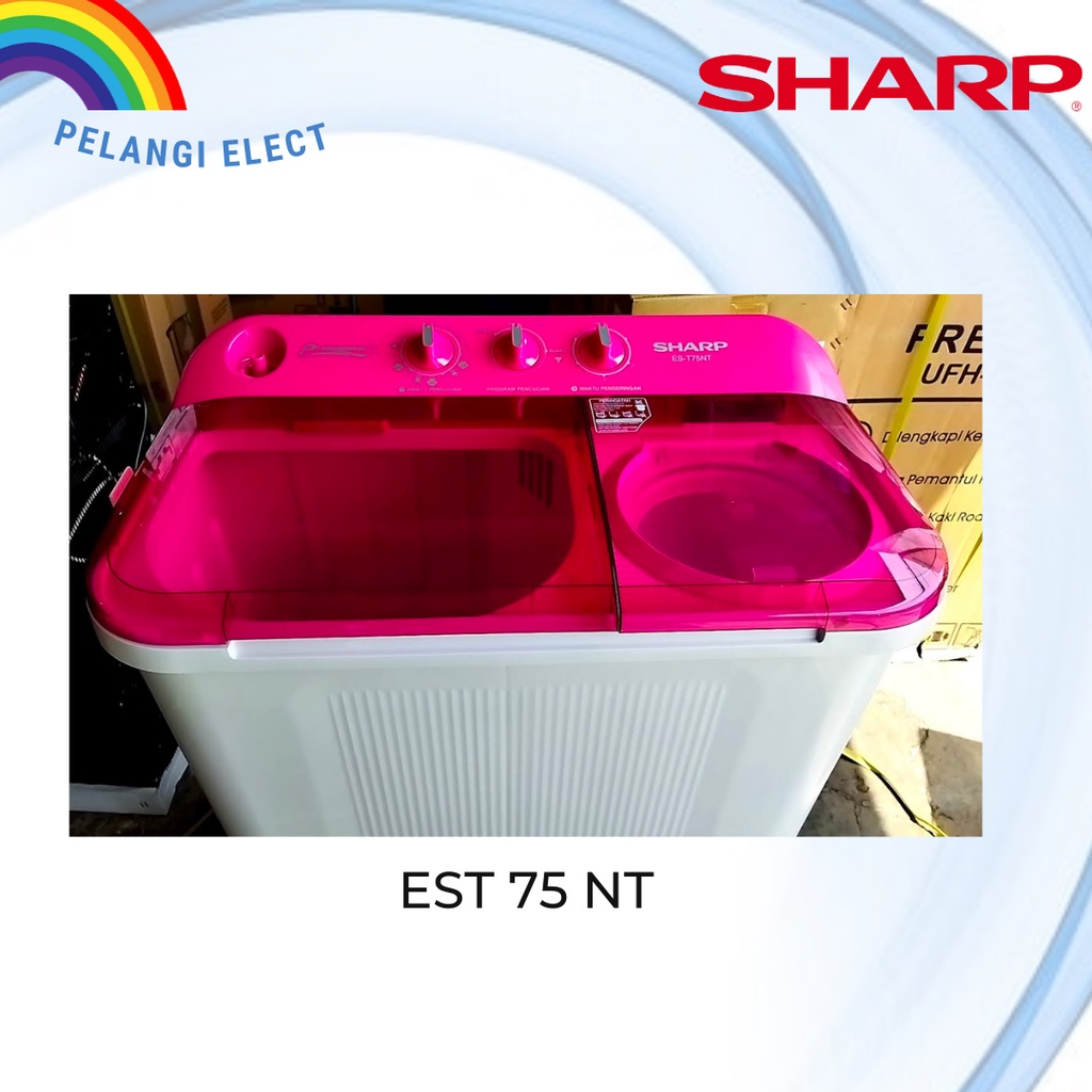 Jual MESIN CUCI SHARP EST 75 NT 7 KG 2 TABUNG PUREMAGIC LOW WATT ...