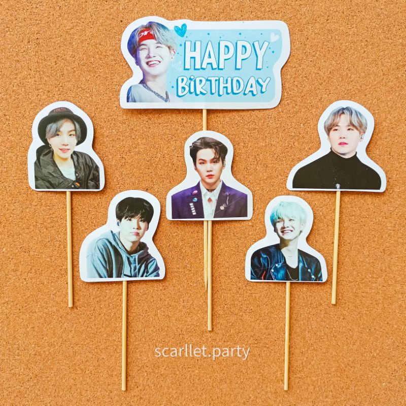 Jual TOPPER CAKE SUGA BTS HAPPY BIRTHDAY HBD ULTAH ULANG TAHUN YOONGI HIASAN KUE DEKORASI ULANG ...