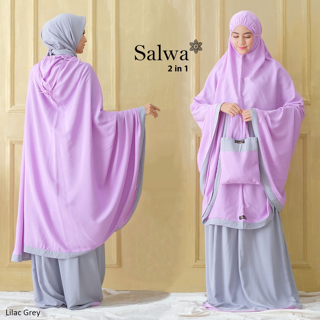 Jual 2in1 Mukena Dewasa Salwa Polos ⠀ Mukenah Terbaru 2023 2 in 1 Super ...