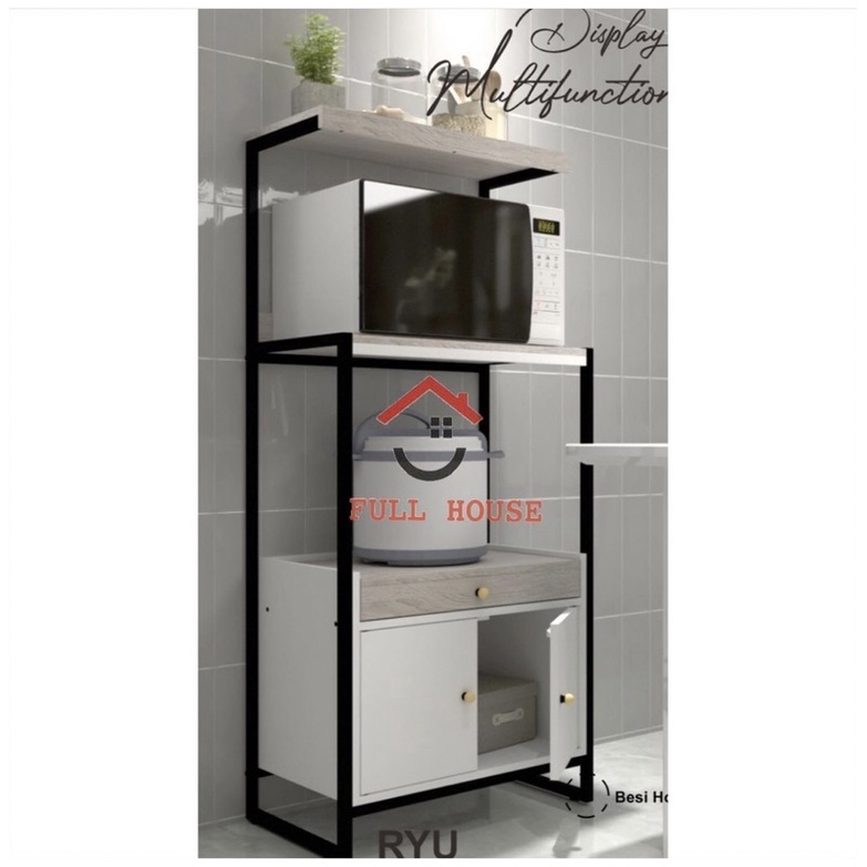 Jual rak dapur minimalis terbuka white rangka besi termurah | Shopee ...