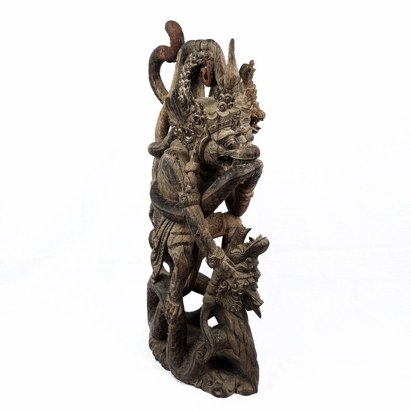 Jual Patung Kuno Hanoman Dililit Ular Naga Bahan Kayu Eboni Ukiran ...