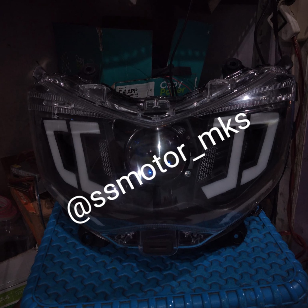 Jual HEADLAMP CUSTOM LAZY RGB BLUETOOTH BILED WST YAMAHA NMAX OLD ...