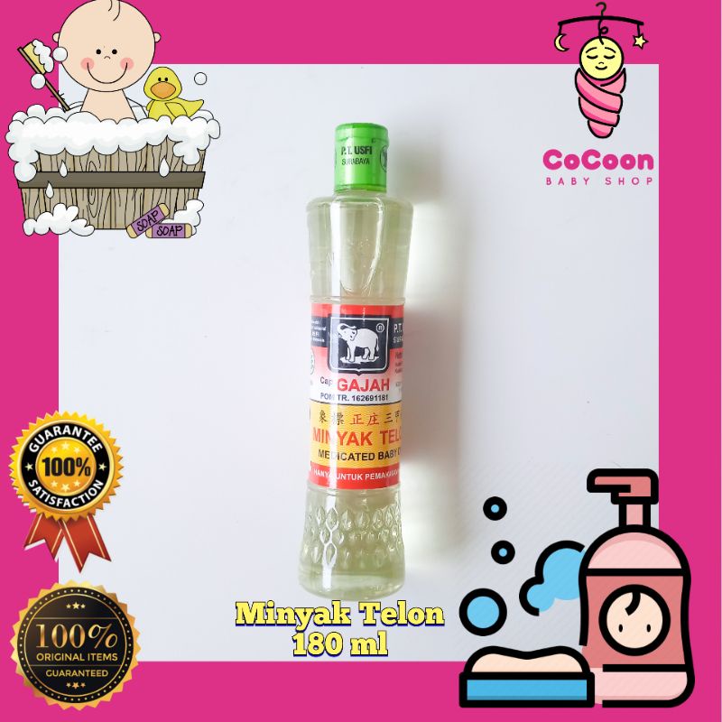 Jual Medicated Baby Oil / Minyak Telon Bayi Cap Gajah 180 ml 180ml ...
