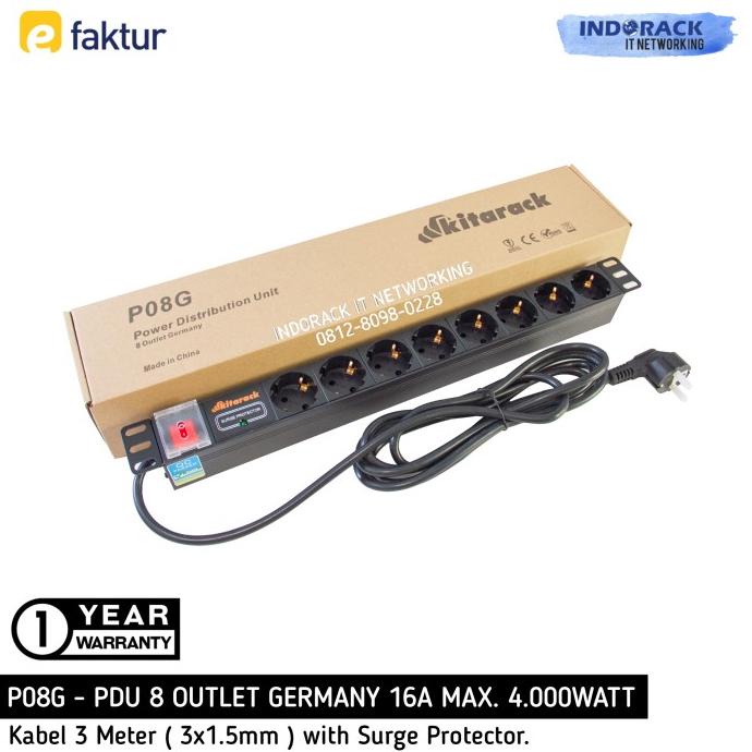 Jual P08G Colokan Listrik Stop Kontak 8 Outlet PDU8G PDU Rack Server ...