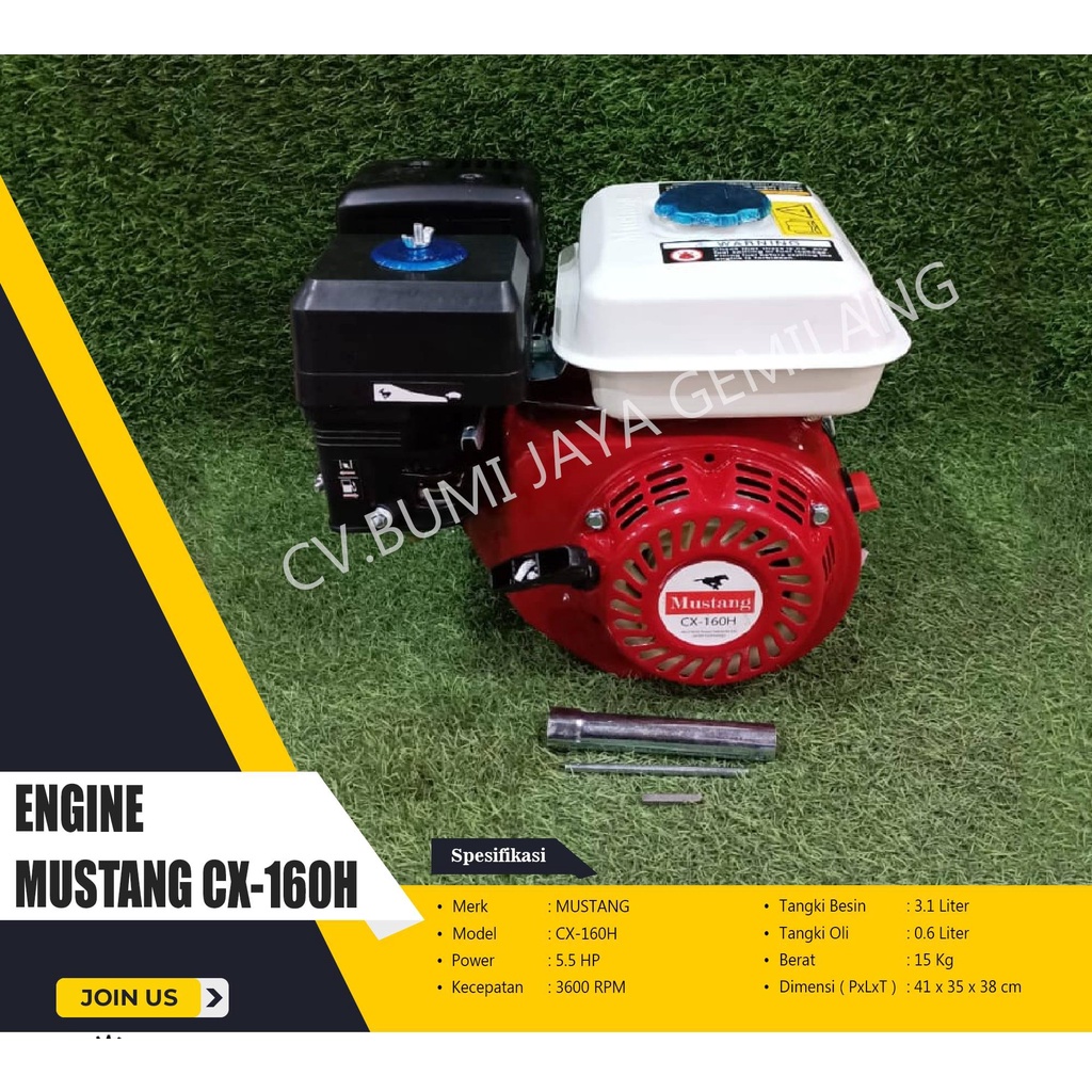 Jual MESIN PENGGERAK SERBAGUNA / ENGINE MUSTANG CX 160 H | Shopee Indonesia