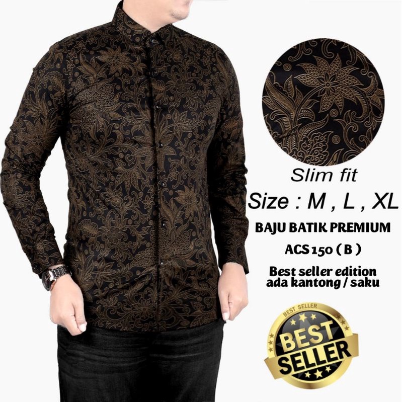 Jual BAJU BATIK PRIA SLIM FIT MODERN ELEGAN KEMEJA BATIK PRIA SLIM FIT ...