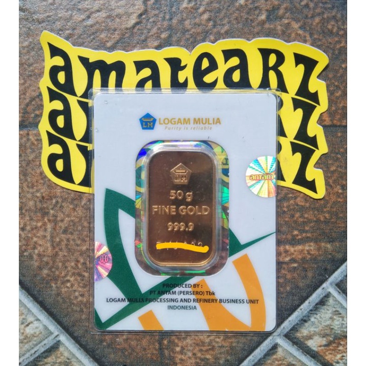 Jual LOGAM MULIA ANTAM PRESS HIJAU BERAT 50 GRAM FINE GOLD 999,9 % ...