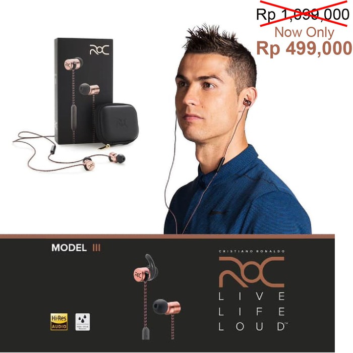 Jual Earphone Headset Wired Earset ROC by Cristiano Ronaldo MODEL III ...
