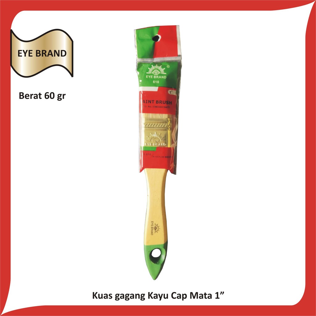 Jual Kuas Cat gagang Kayu Cap Mata / Eye Brand 1 Inch | Shopee Indonesia