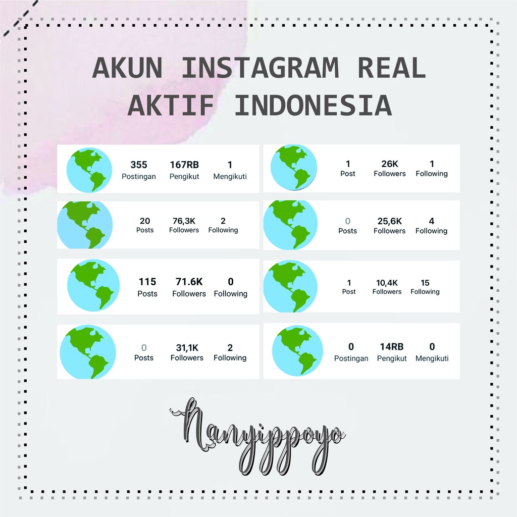 Jual AKUN INSTAGRAM REAL FOLLOWER INDO | Shopee Indonesia