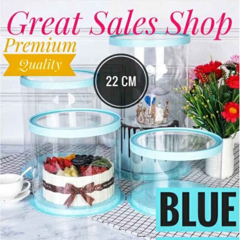 Jual Cake Box Bulat Dus Kue Bulat Kotak kue Bulat Transparant Mika PET ...