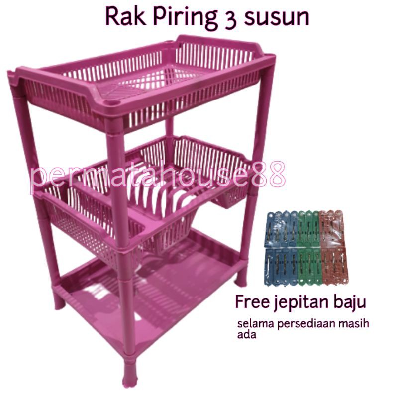 Jual RAK PIRING PLASTIK SUSUN 3 | RAK PIRING | RAK KOMBINASI | Shopee ...