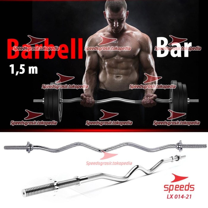 Jual STICK BARBEL 150 cm STICK DUMBELL BAR EZ Curl Bar Fitness 014-21 ...
