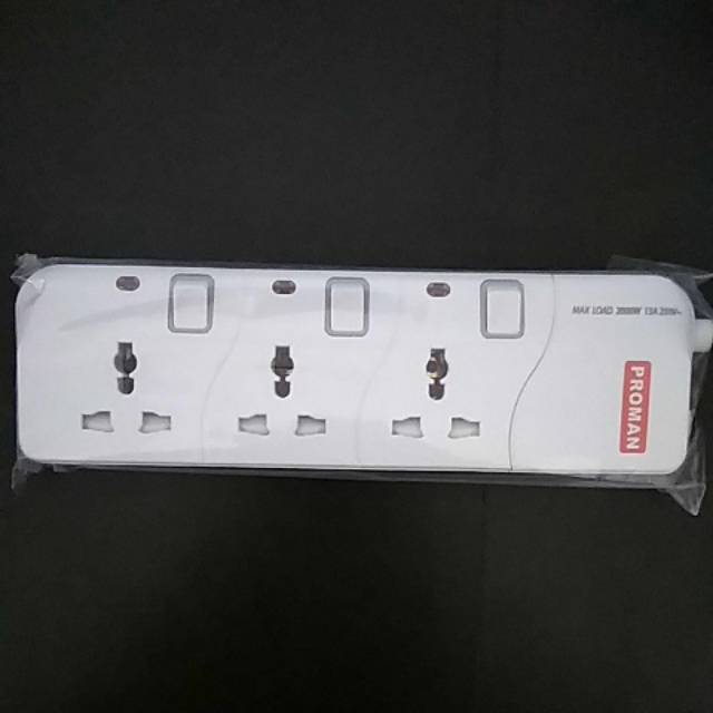 Jual PROMAN Socket Listrik 3 Colokan Tanpa Kabel MAX LOAD 2000W 13A ...