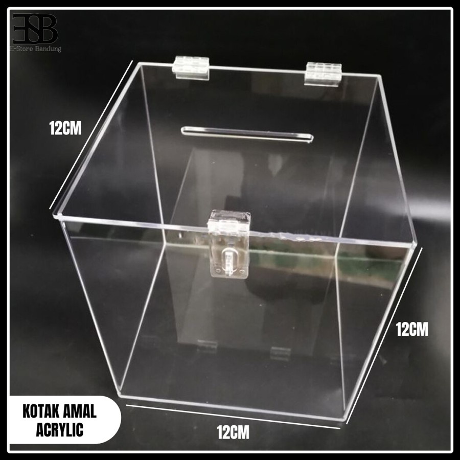 Jual Kotak Saran dan Tips / Kotak Amal / Box Acrylic Bening 12cm x 12cm ...