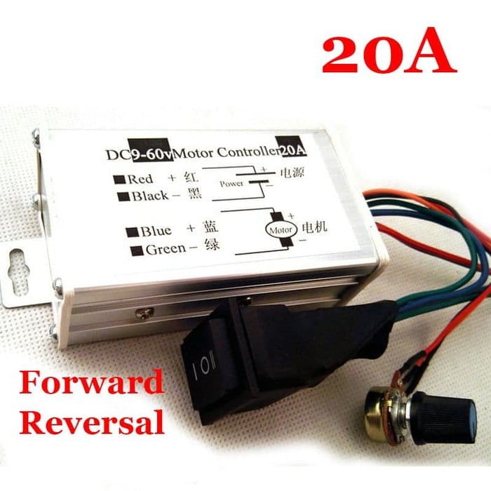 Jual DC 20A PWM SPEED MOTOR CONTROL LED DIMMER CONTROLLER 1200W 9V-60V ...