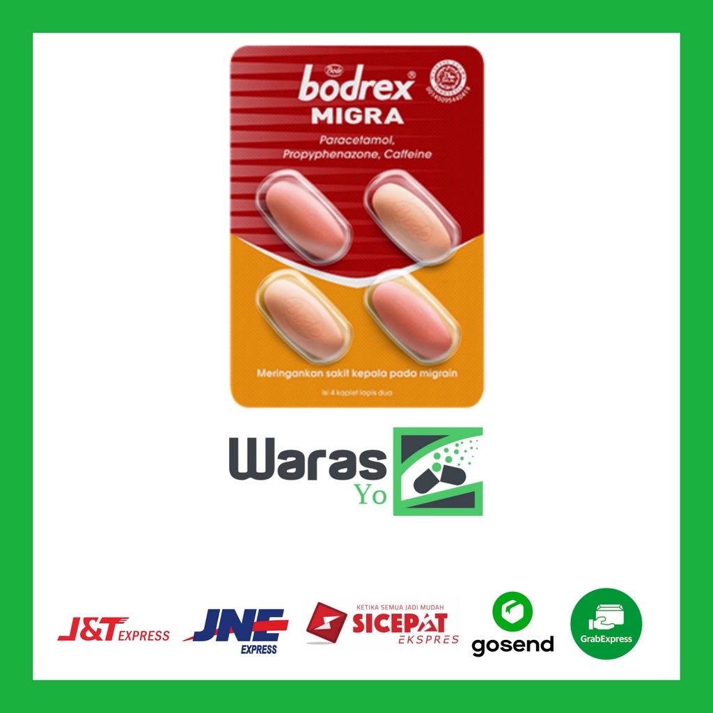 Jual [SW] BODREX MIGRA strip isi 4 tablet - Meringankan Sakit Kepala ...