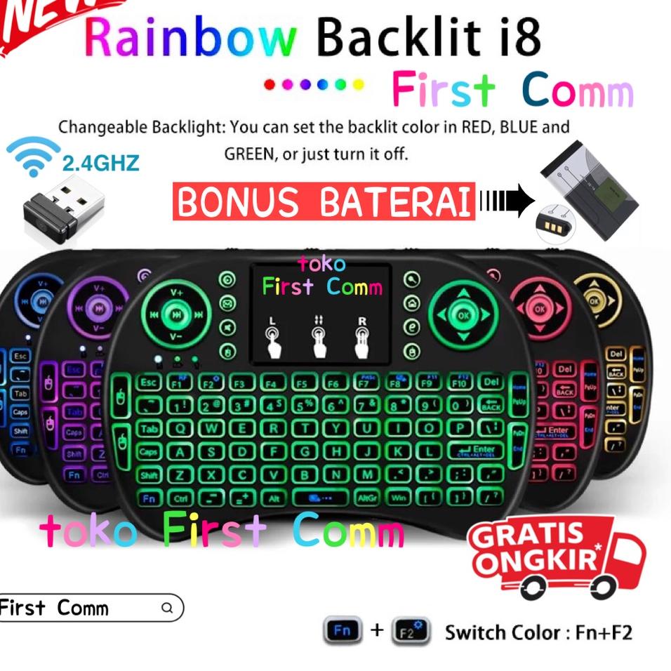 Jual Instant-- Mini Keyboard i8 Wireless Touchpad Mouse NEW 7 Color ...