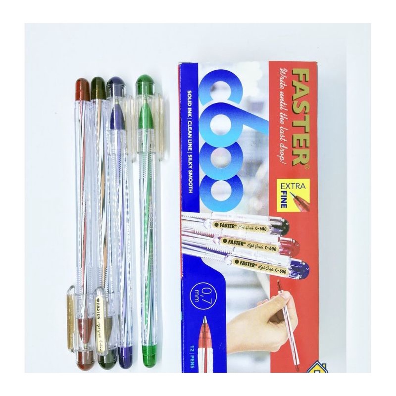 Jual Bolpen Pulpen Bolpoin Faster C600 / C 600 / C-600 Extra Fine 0.7mm ...