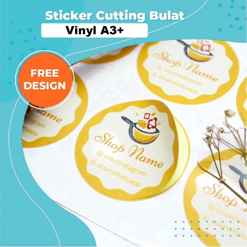 Jual Sticker stiker transparant vinyl A3, full warna label produk, logo ...