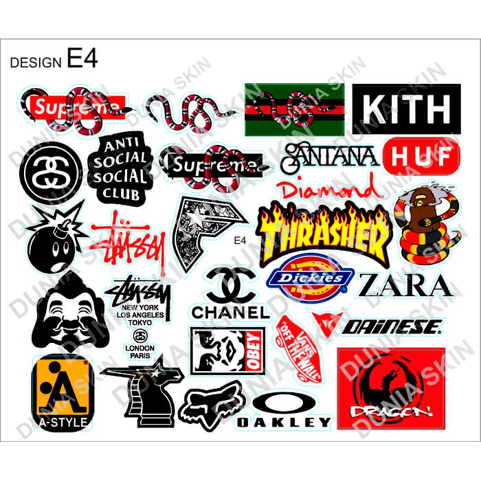 Jual Sticker Koper RImowa E4 Famous Brand Famous Logo Merek Terkenal ...