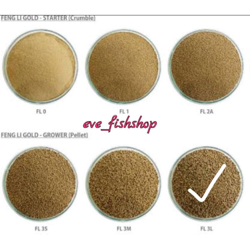 Jual Pelet Pakan Ikan Fengli Feng-Li 0 1 2A 3S 3L 3M Pakan Ikan Burayak 50 gram 250 gram 500 ...