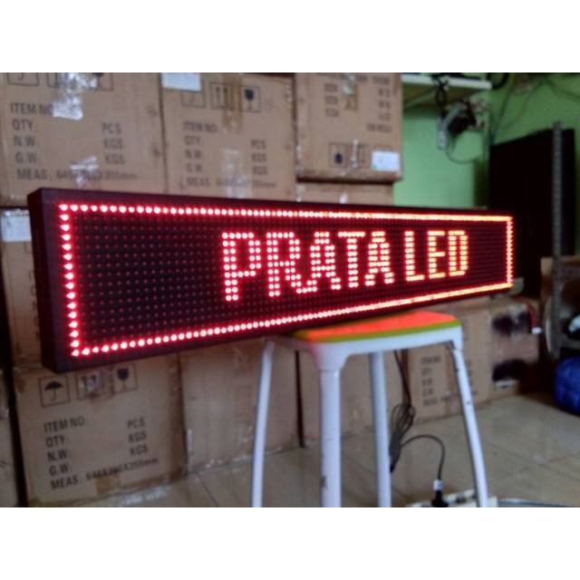 Jual Led Running text panel p10 outdoor ukuran 1 meter 100x20 cm warna ...