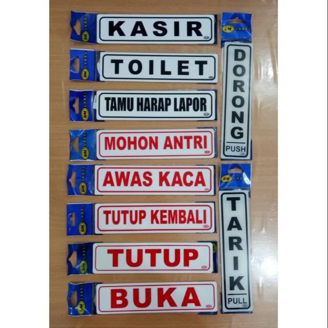 Jual Label sign tanda pintu akrilik buka tutup sorong tarik kasir ...