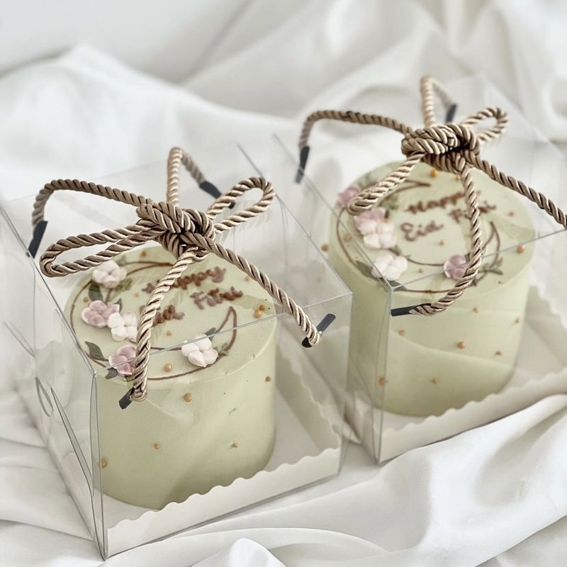 Jual Box Mika Tali Kotak Kue Transparant Korean Cake Box Tart Chiffon ...