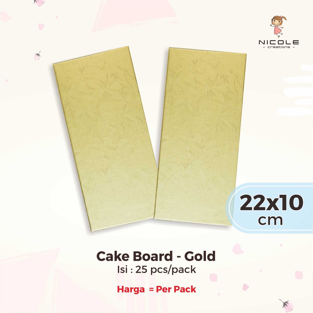 Jual Cake Board/Tatakan Kue/Alas Kue/Bottom Cake Gold 22 x 10 cm by ...