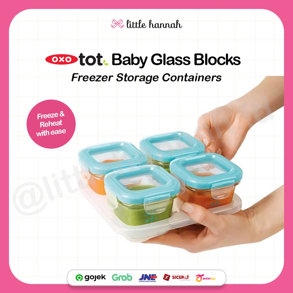 Jual OXO TOT Baby Glass Blocks / Kotak MPASI Kaca / Storage Kaldu MPASI ...