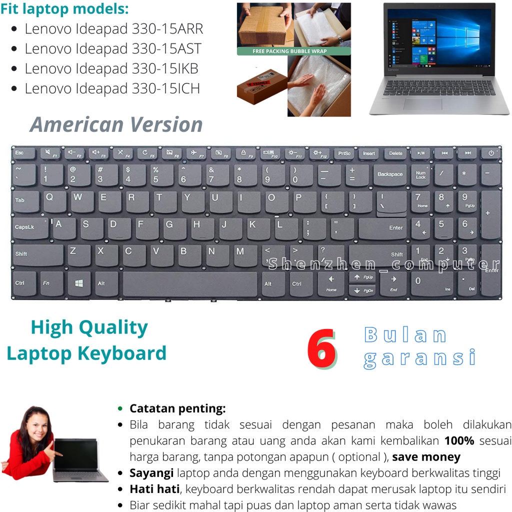 Jual Keyboard Lenovo Ideapad 330-15ARR 330-15AST 330-15IKB 330-15ICH ...