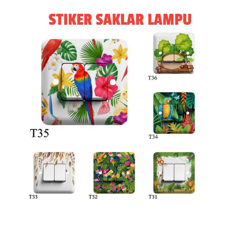 Jual Stiker Tombol Lampu Saklar Tropical Wall Sticker Wall Decor Hiasan ...