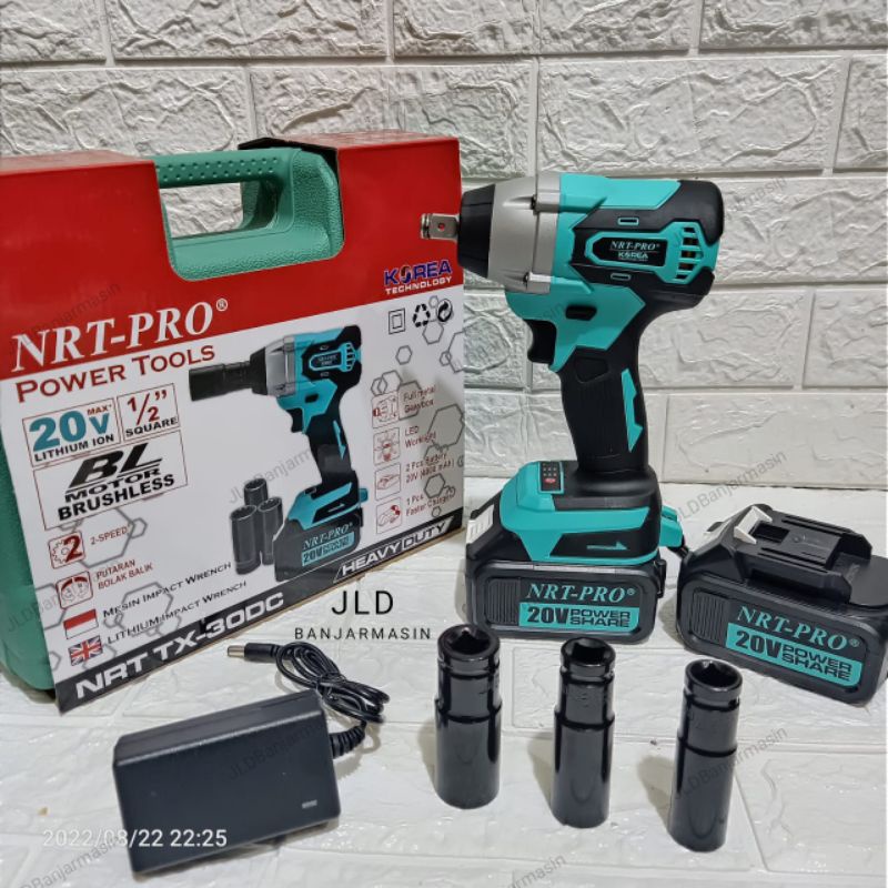 Jual NRT Pro impact wrench TX-30 DC pembuka baut cordless brushless 2 ...