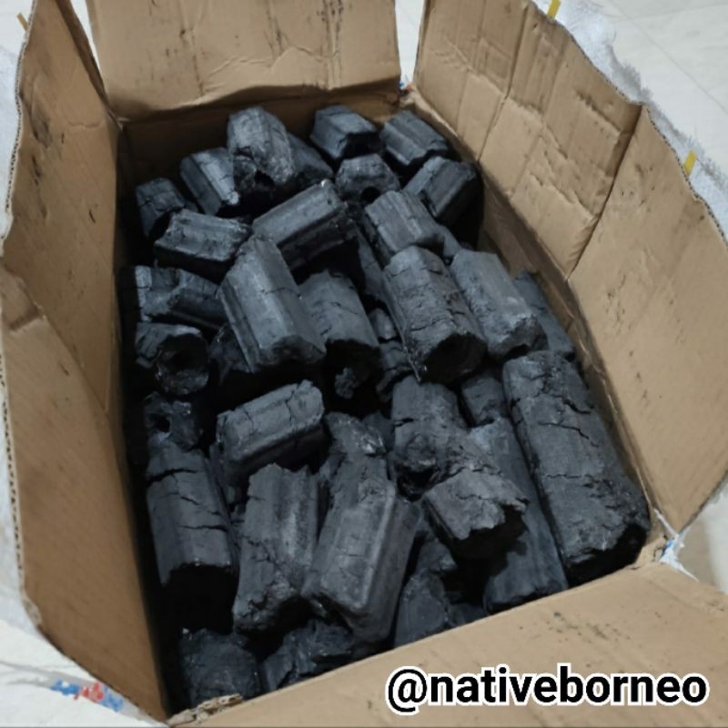 Jual 10KG Arang Briket Serbuk Kayu (Grade B) - Arang BBQ Bakaran, Sawdust Briquette Charcoal ...