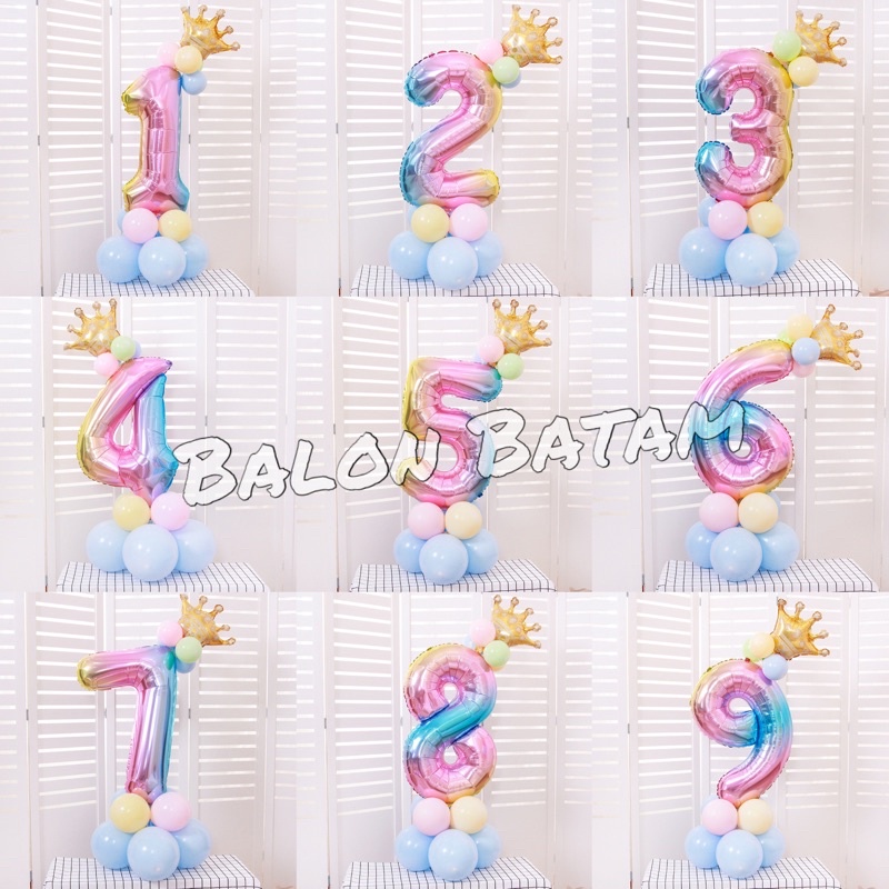 Jual Paket Balon Dekorasi Angka 100 cm Rainbow | Shopee Indonesia