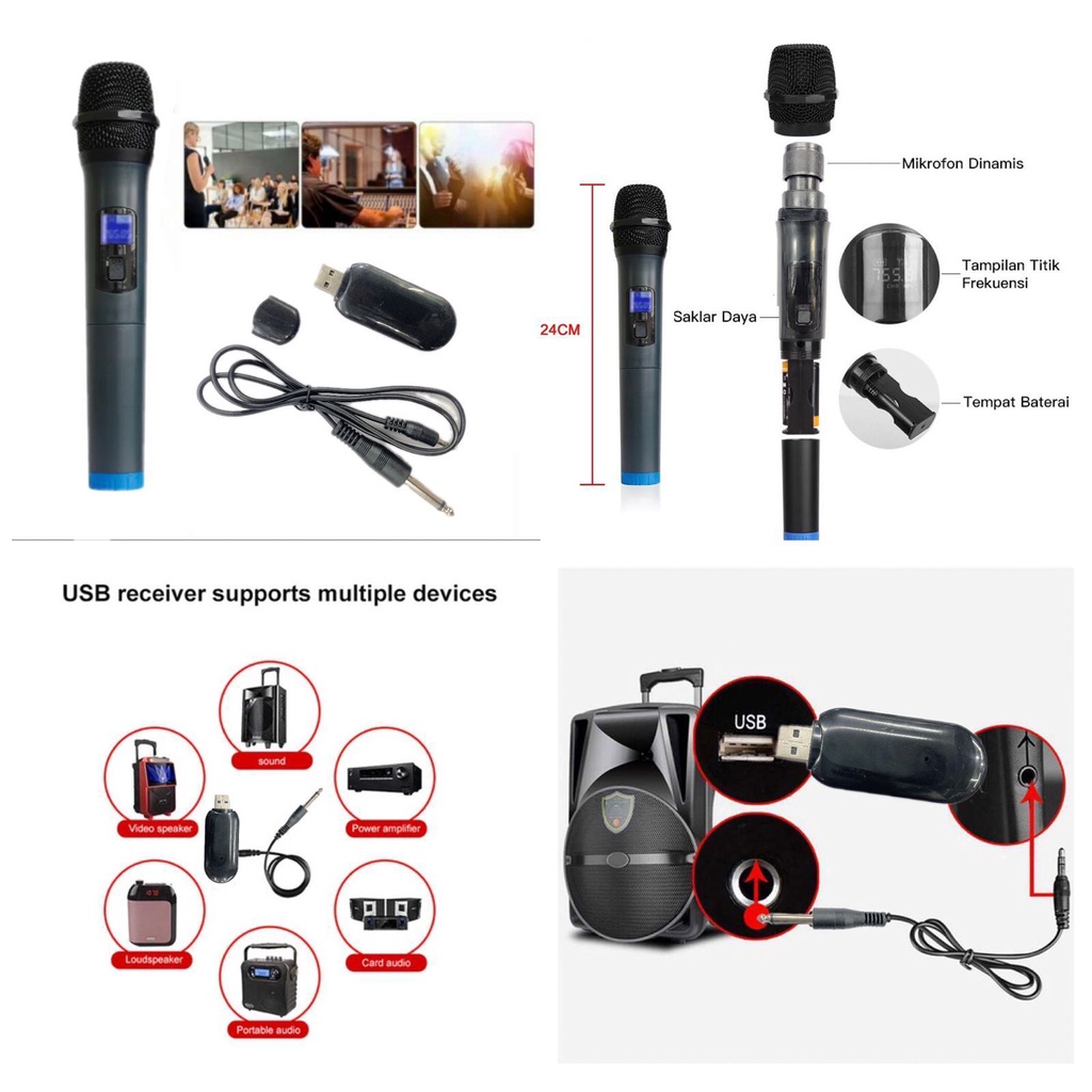 Jual Microphone Nirkabel / Microphone Wireless / Microphone Bluetooth ...