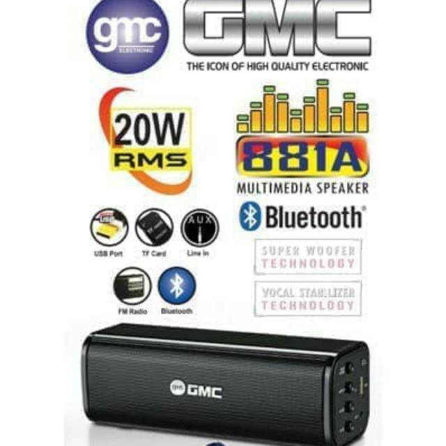 Jual Speaker portable Bluetooth GMC 881A FM SUPER BASS | Shopee Indonesia